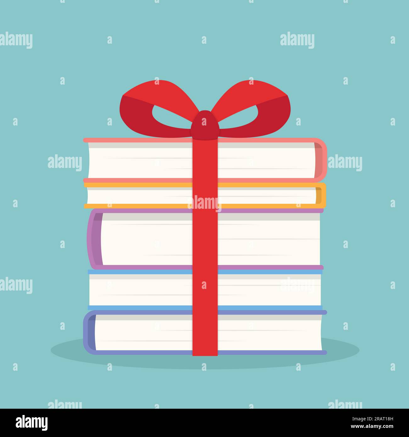 pile of books as a best christmas present concept- vector illustration ...
