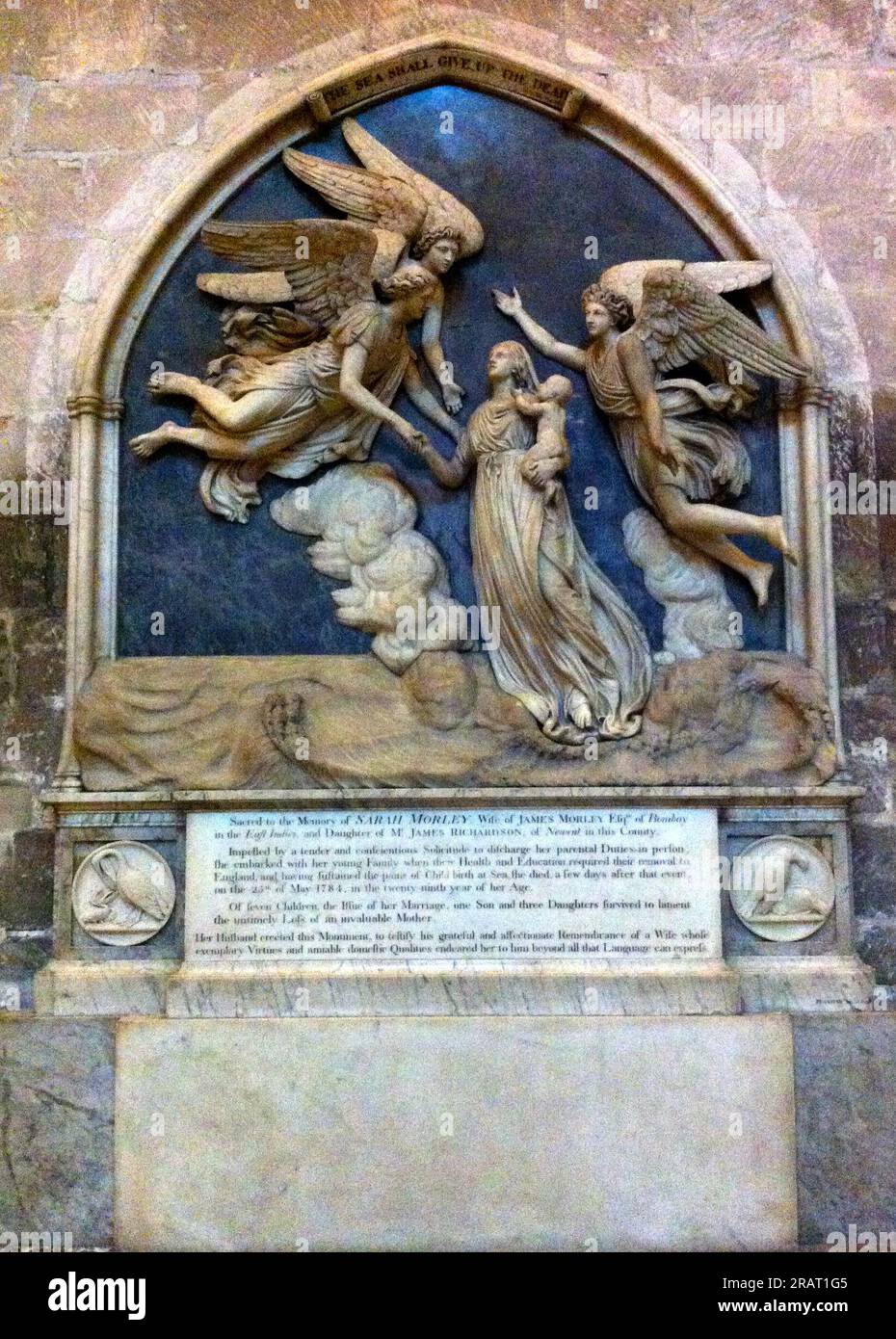 Memorial to Sarah Morley in Gloucester Cathedral by John Flaxman Stock ...