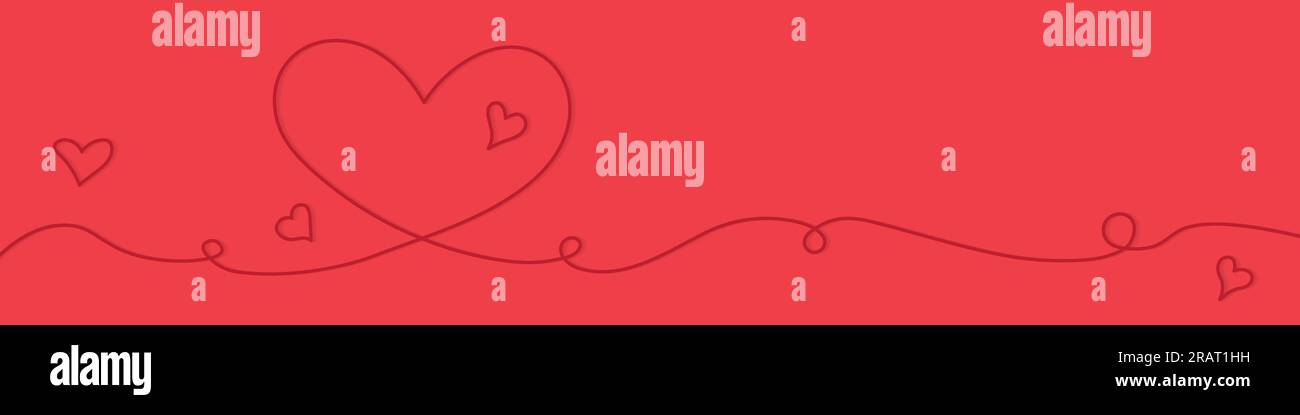 Valentine's day heart line banner- vector illustration Stock Vector ...