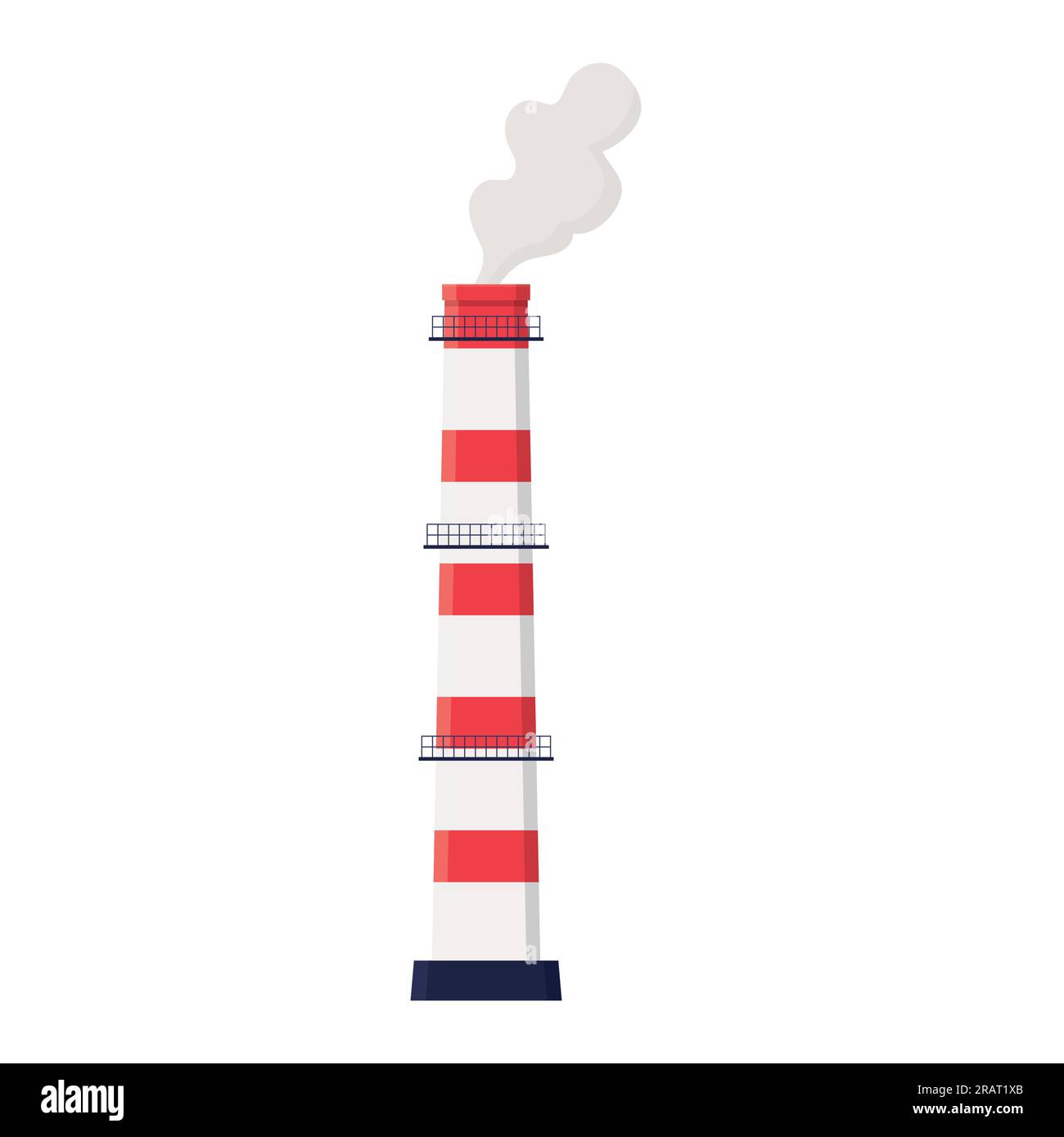 factory, industrial chimney with smoke- vector illustration Stock ...
