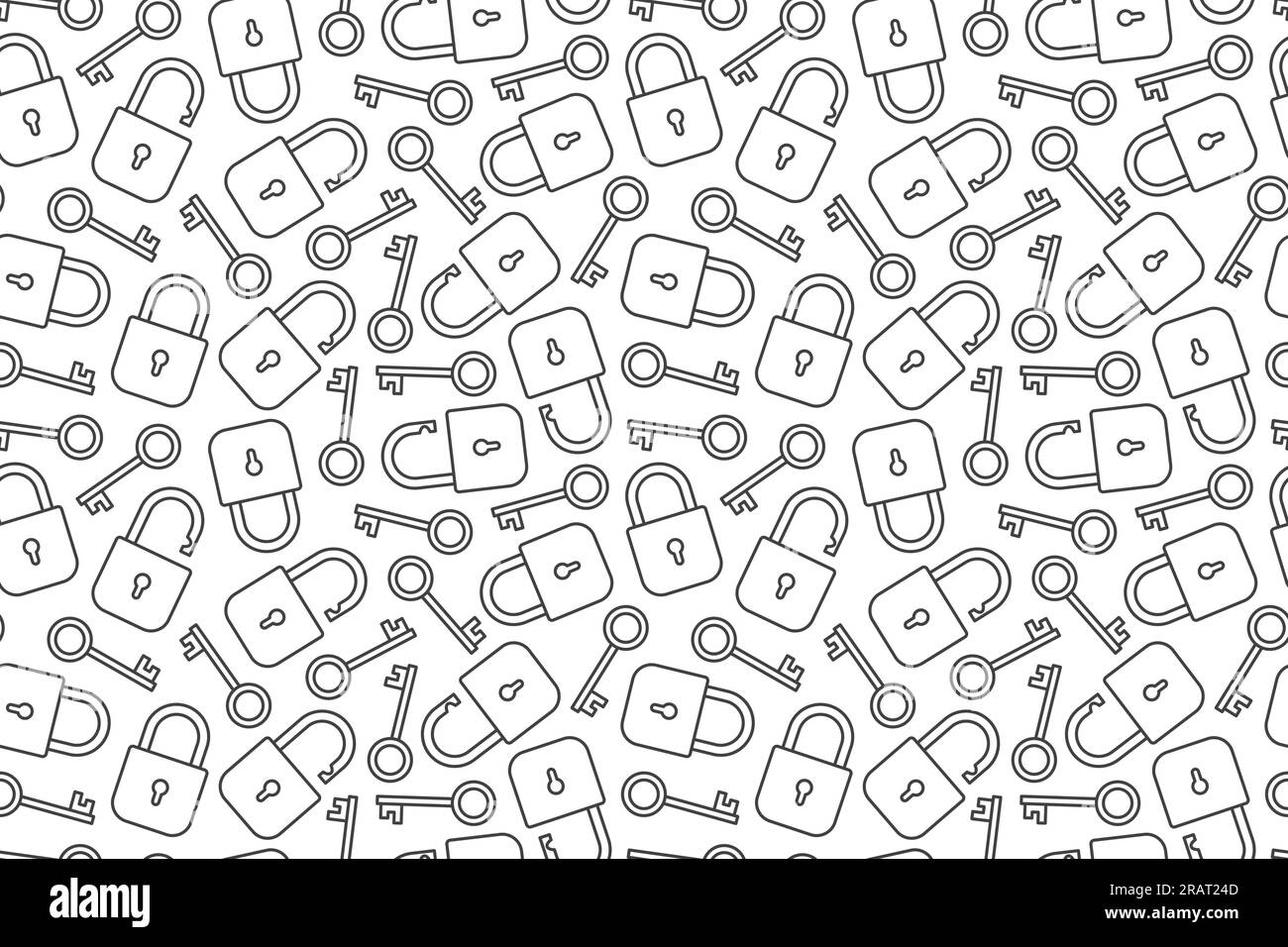 Seamless Pattern With Padlocks And Keys Security Protection Concept