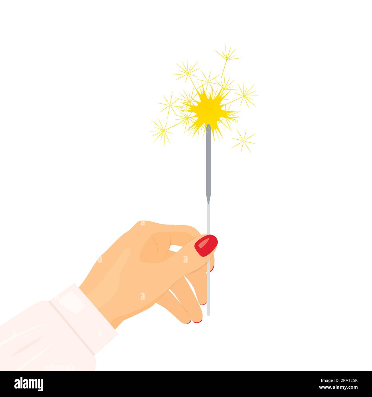 woman hand holding burning sparkle, celebration of Christmas, New Years ...