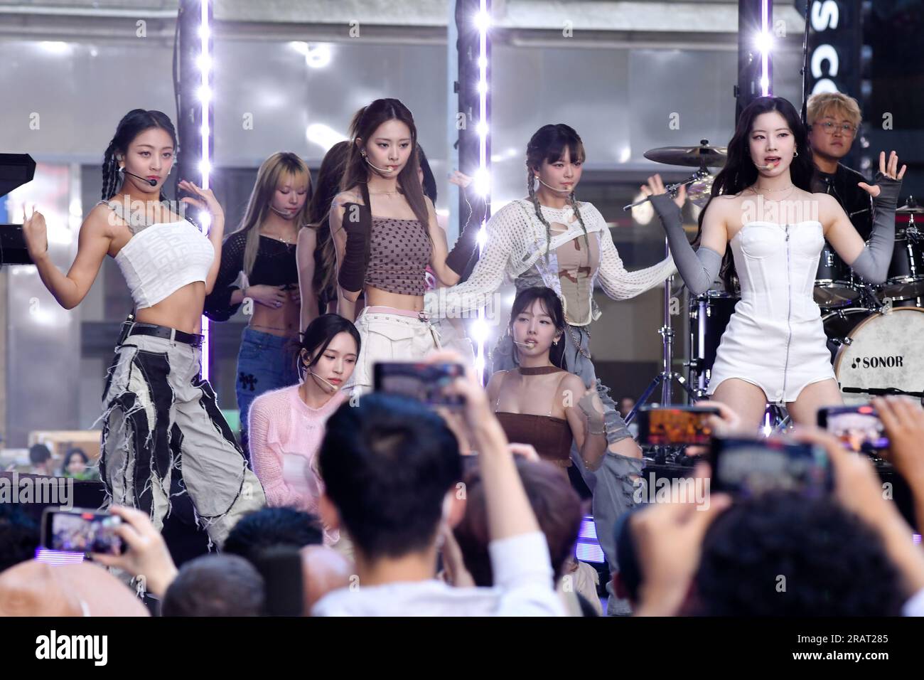 New York, USA. 05th July, 2023. Momo, Jihyo, Nayeon, Sana, Dahyun, Tzuyu, Chaeyoung, Mina and ...