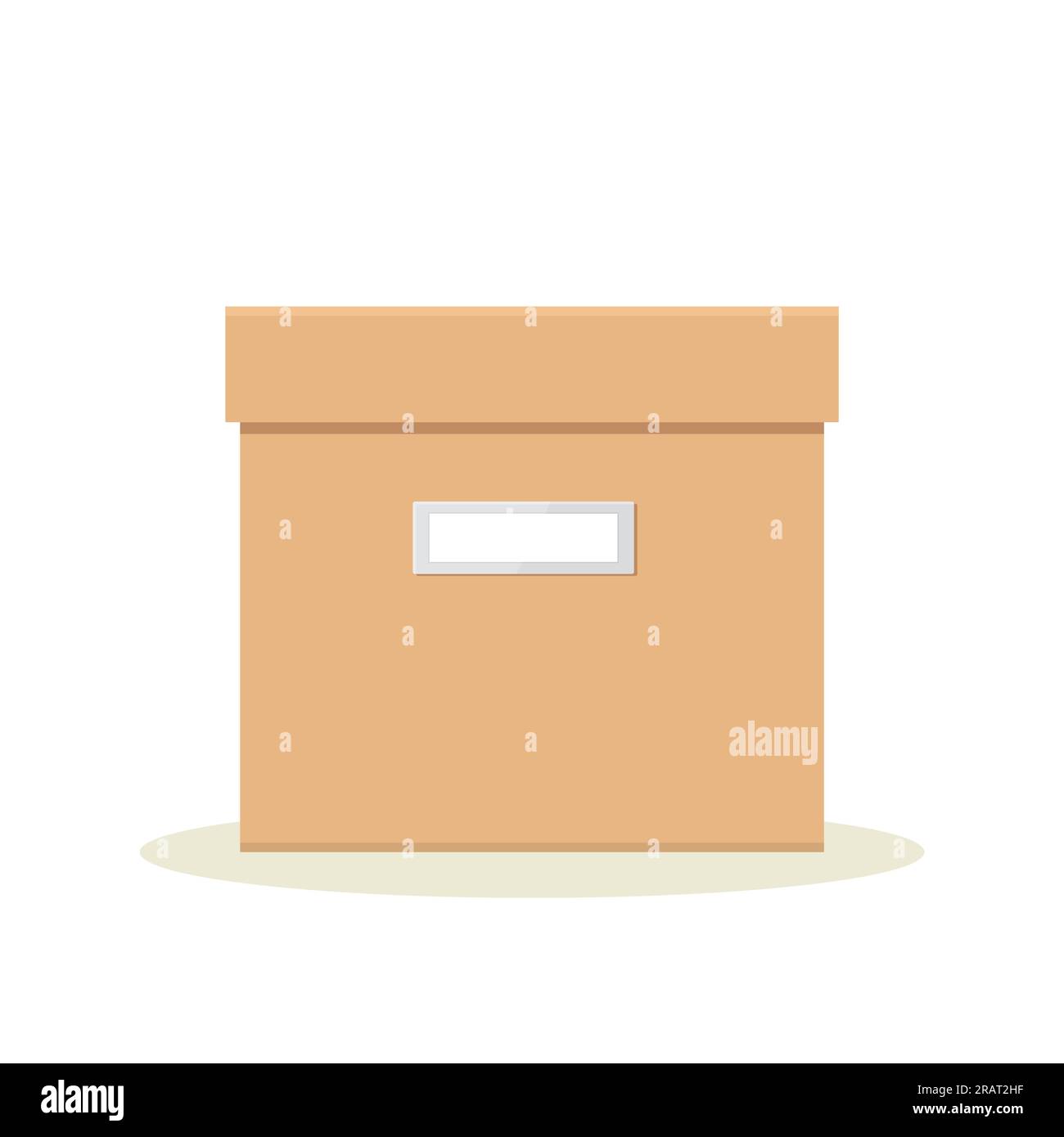 cardboard office storage box with label- vector illustration Stock ...