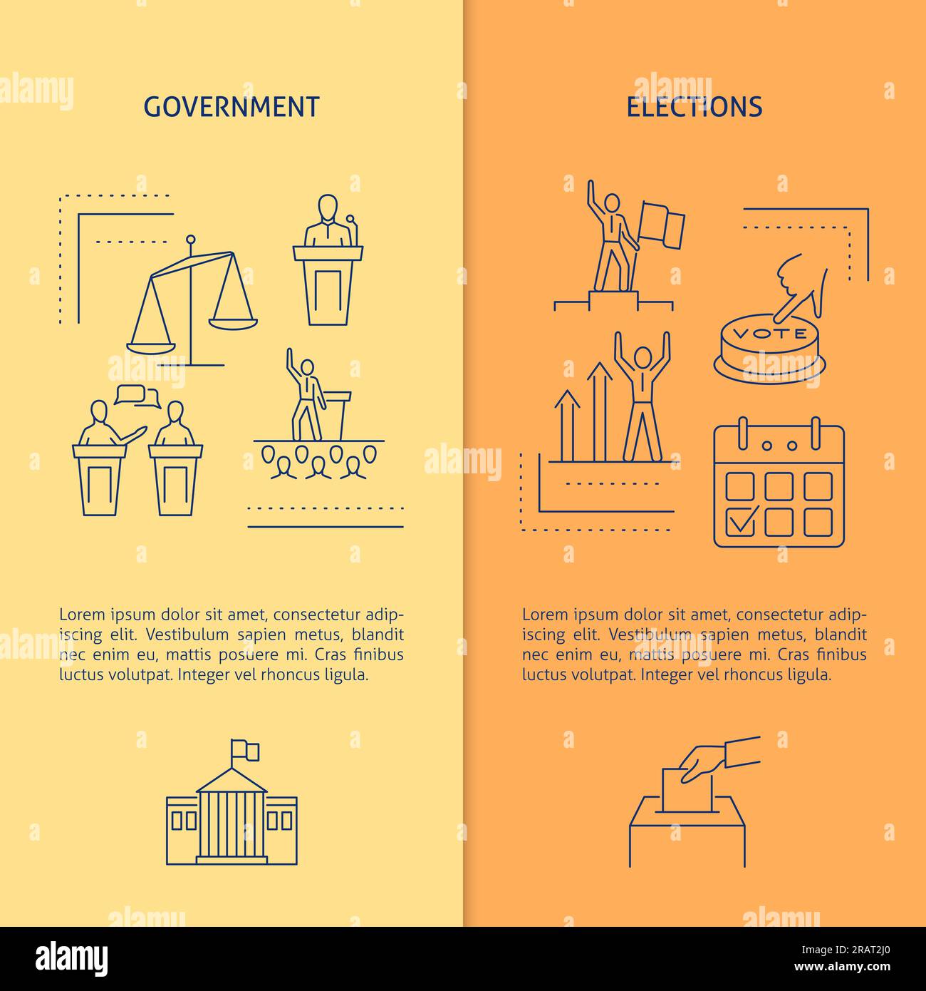 Government and elections banner templates with place for text. Politics ...