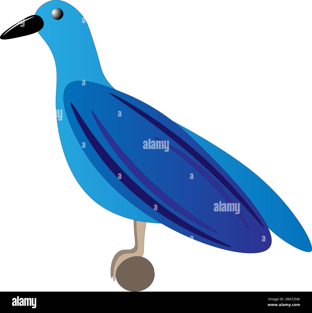 Bright blue bird, children's drawing. Vector illustration Stock Vector Image & Art - Alamy