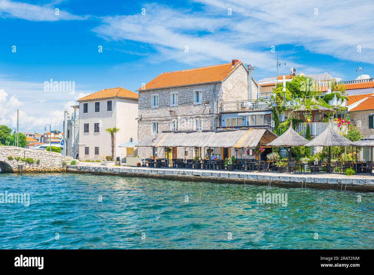 Old town of Tribunj and island archipelago in Dalmatia, Croatia Stock ...