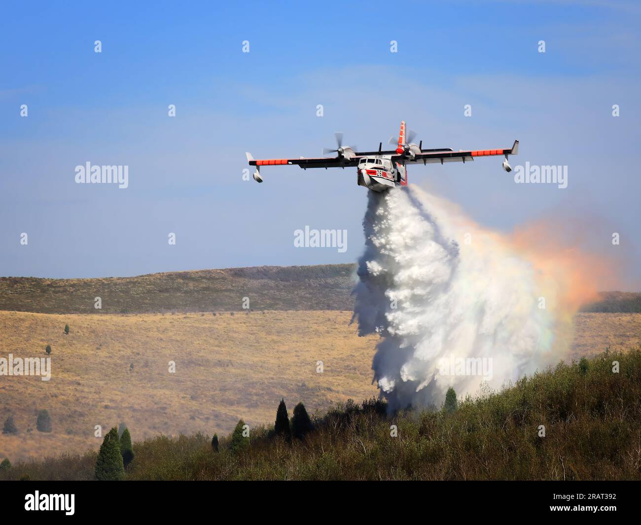 An airtanker dropped water on the 2022 Sagehen Fire near Blackfoot ...
