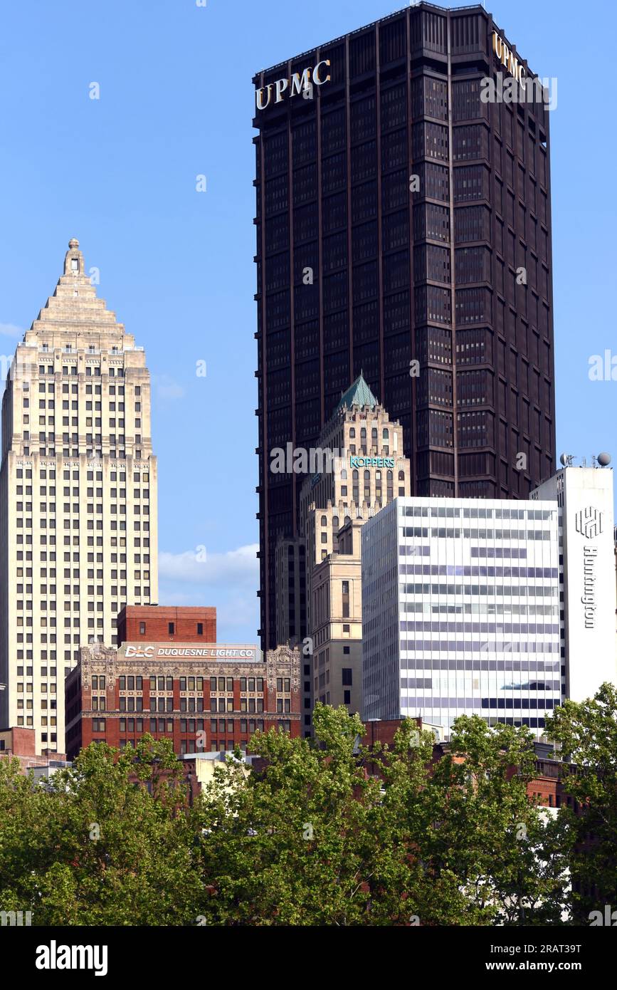 Pittsburgh, PA, USA- May 21, 2023: View of some of the skyscrapers in ...