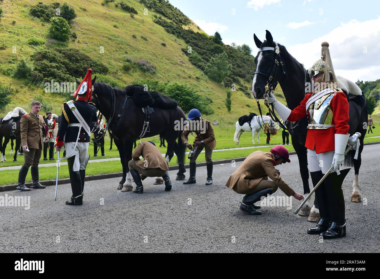 Edinburgh Scotland, UK 05 July 2023. The army in Holyrood Park make ...