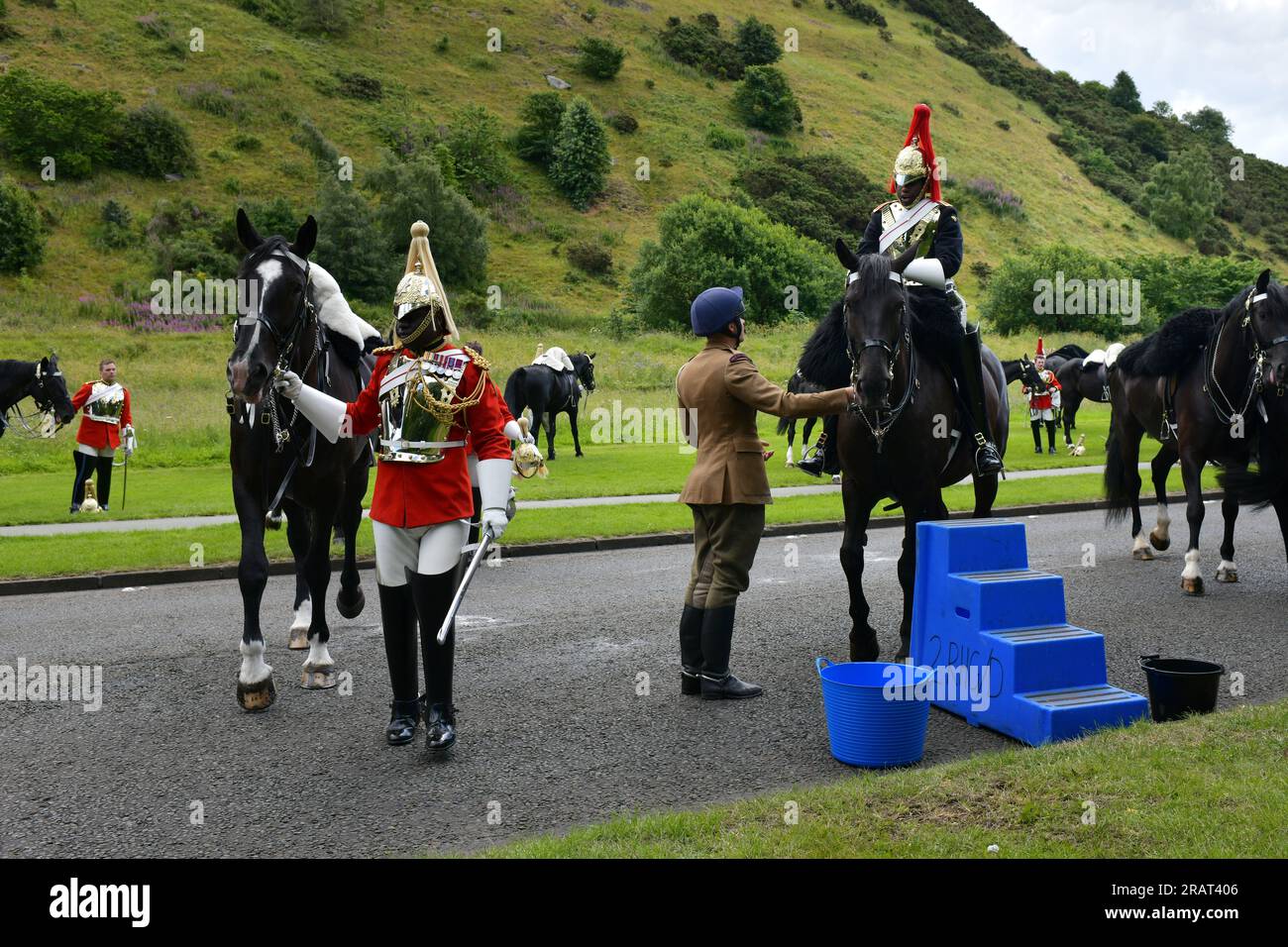 Edinburgh Scotland, UK 05 July 2023. The army in Holyrood Park make ...