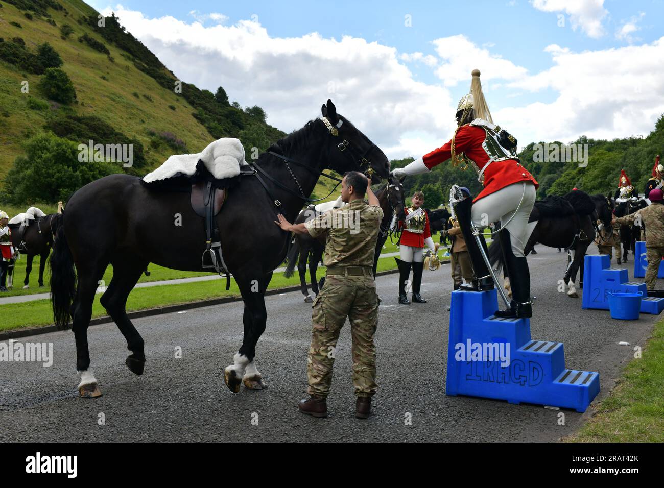 Edinburgh Scotland, UK 05 July 2023. The army in Holyrood Park make ...