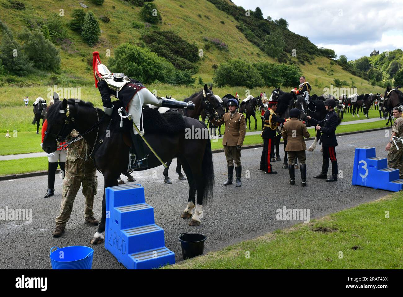 Edinburgh Scotland, UK 05 July 2023. The army in Holyrood Park make ...
