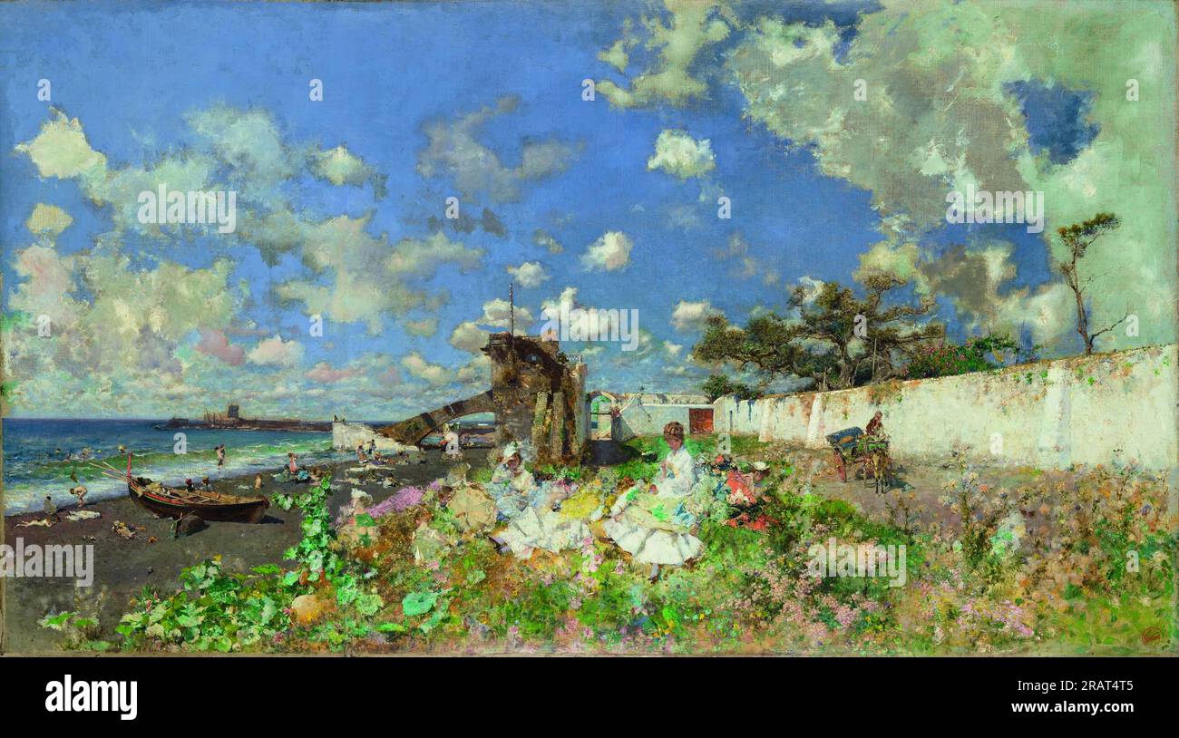 Beach of Portici 1874; Portici, Italy by Marià Fortuny Stock Photo - Alamy