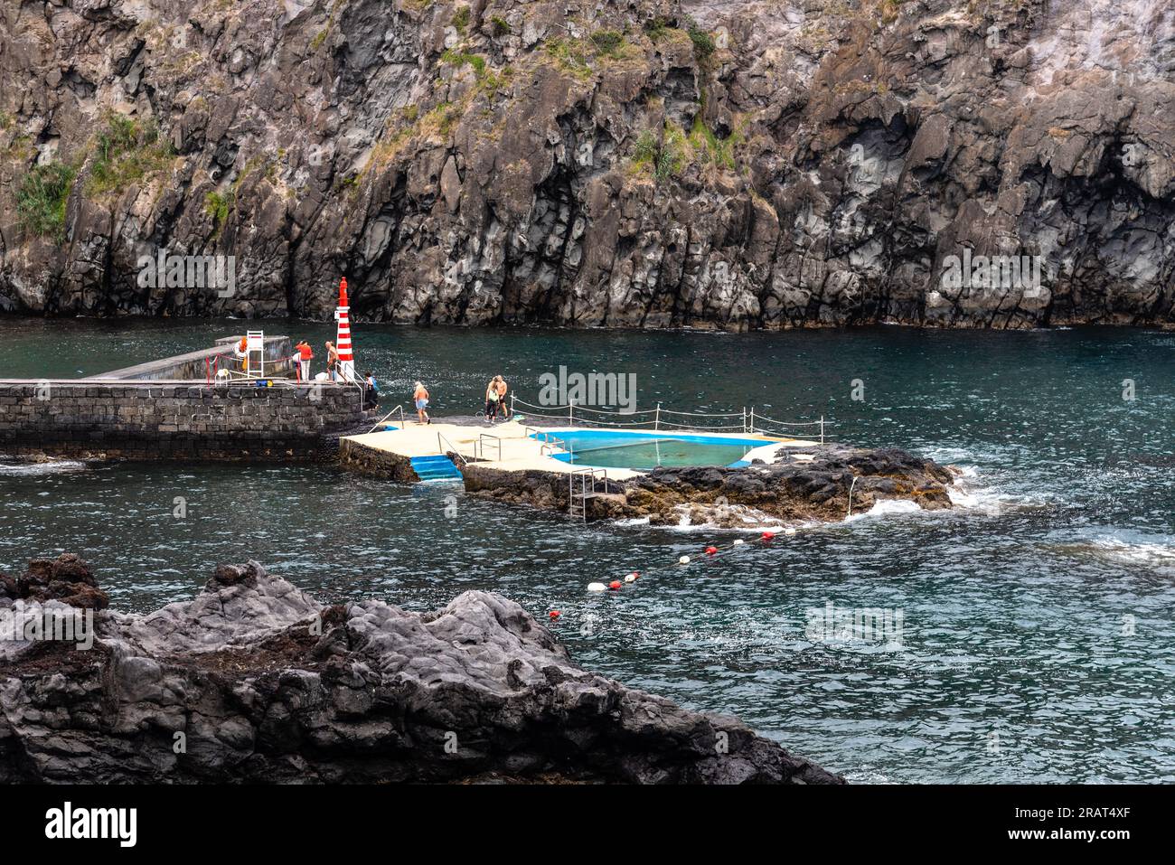 Ponta Delgada, Portugal - July 5th, 2022: The cozy port of Caloura in ...