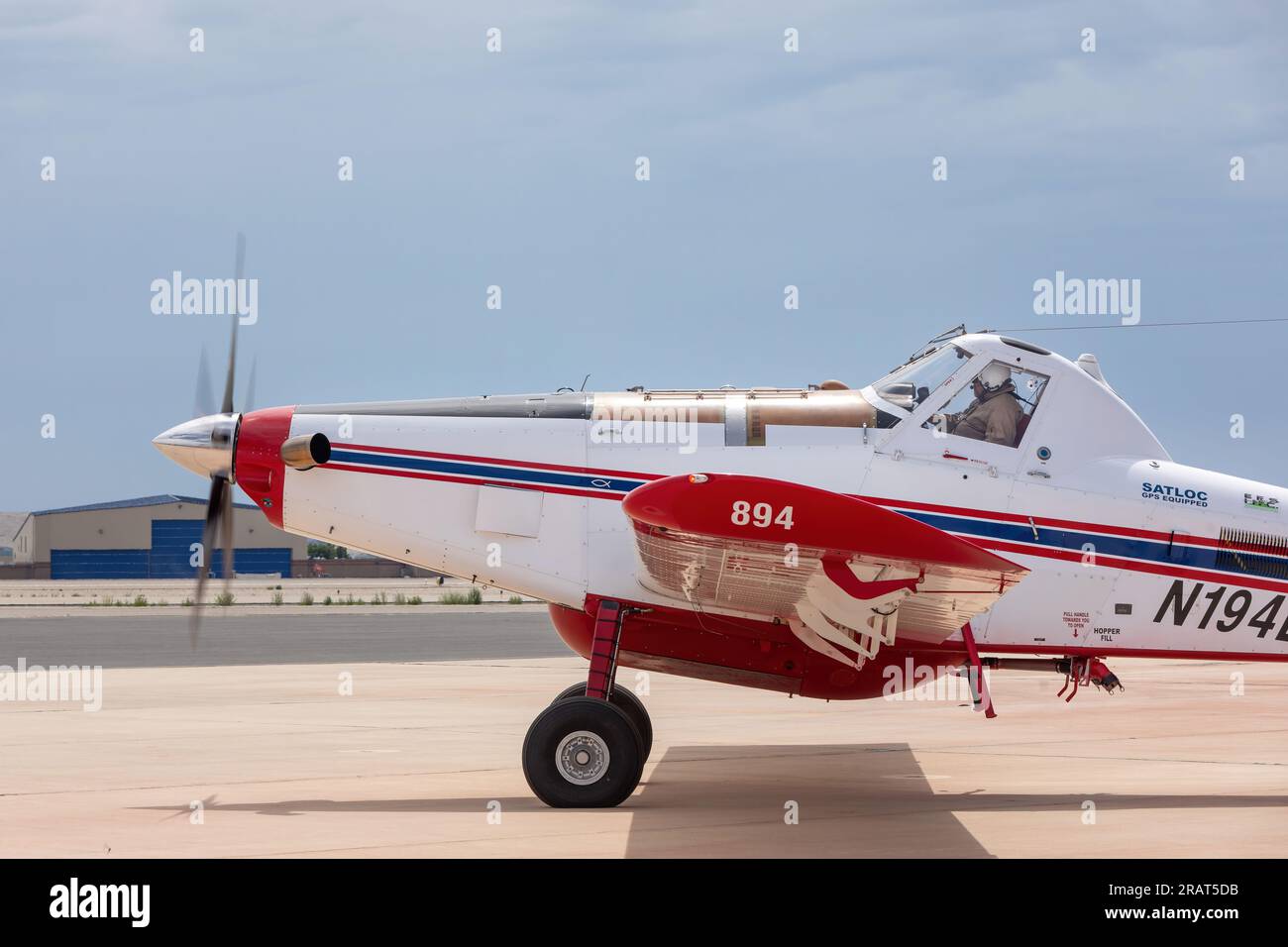 A single engine air tanker taxis toward the runway at the Boise Tanker ...