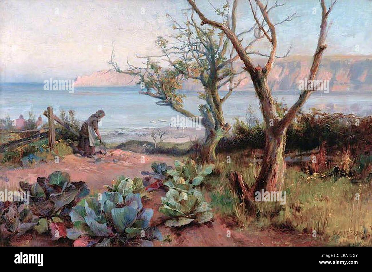 Runswick Bay 1900 by William Gilbert Foster Stock Photo - Alamy