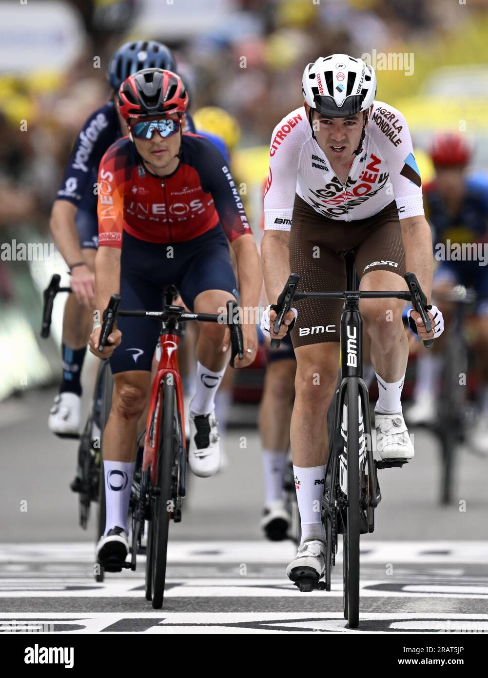 Laruns, France. 05th July, 2023. British Tom Pidcock of Ineos ...
