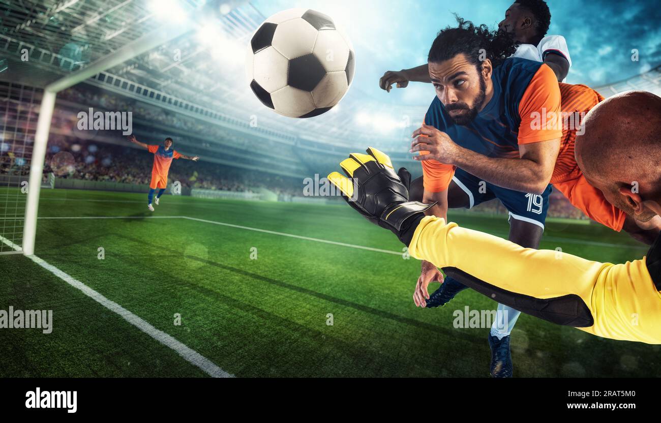 Action defender defense goalie hi-res stock photography and images - Alamy