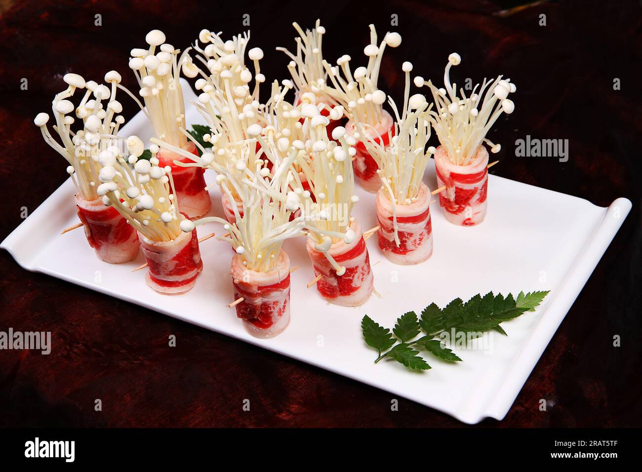 Grilled enoki mushroom bacon hi-res stock photography and images - Alamy