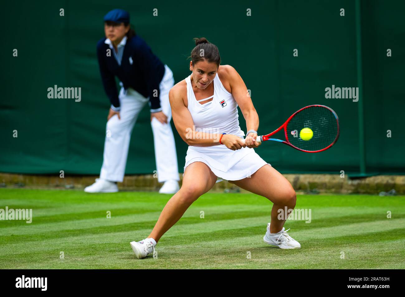 Emma Navarro of the United States in action during the first round of ...