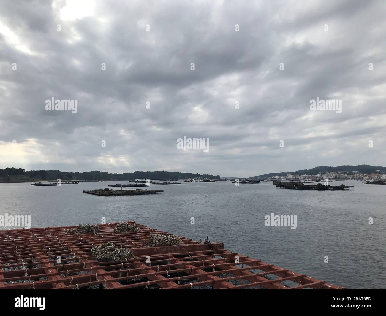 image of the floating planks used for mussel cultivation at sea Stock ...