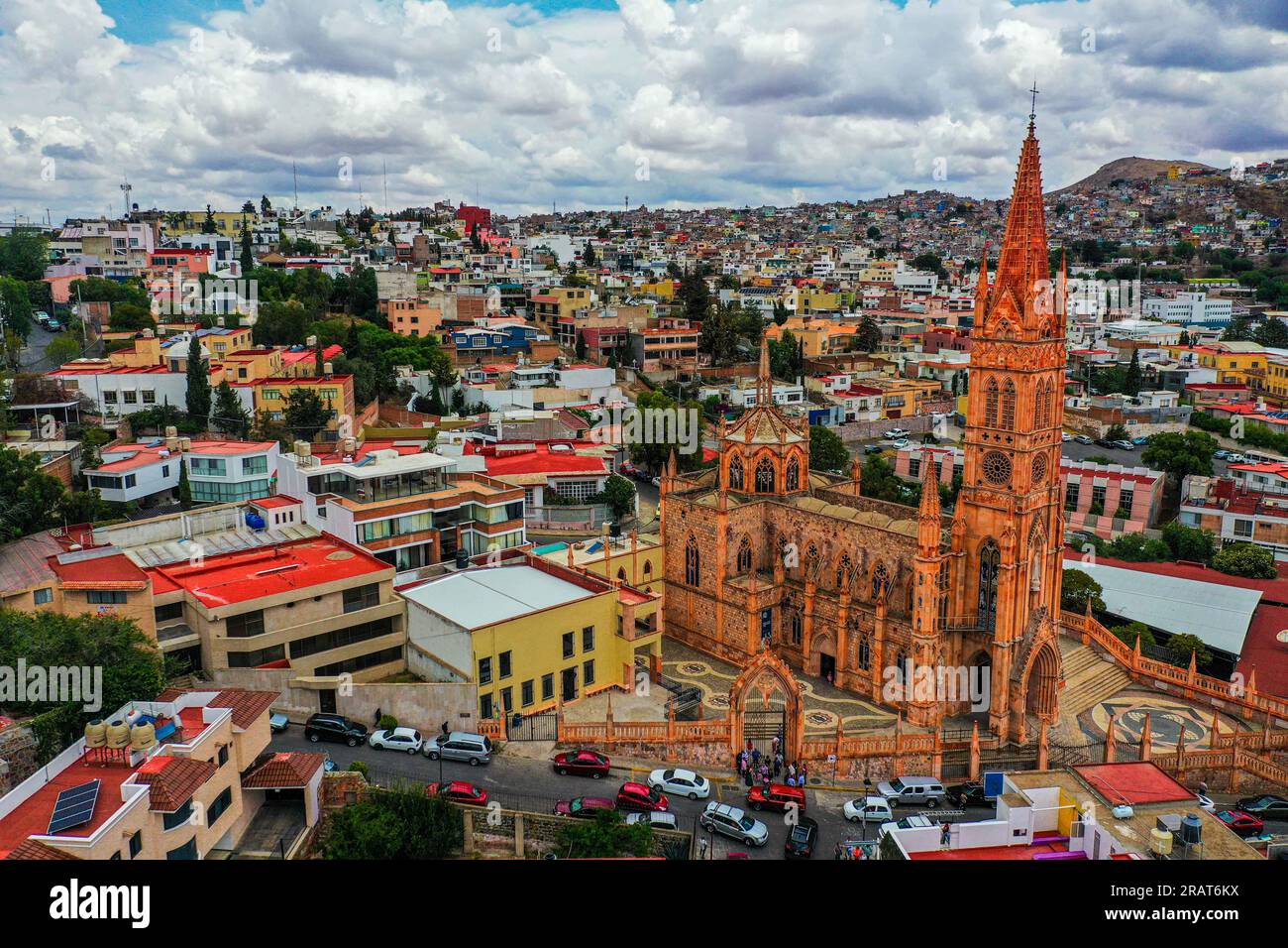 Zacatecas Mexico. Aerial view of the colony zone of the capital city of ...