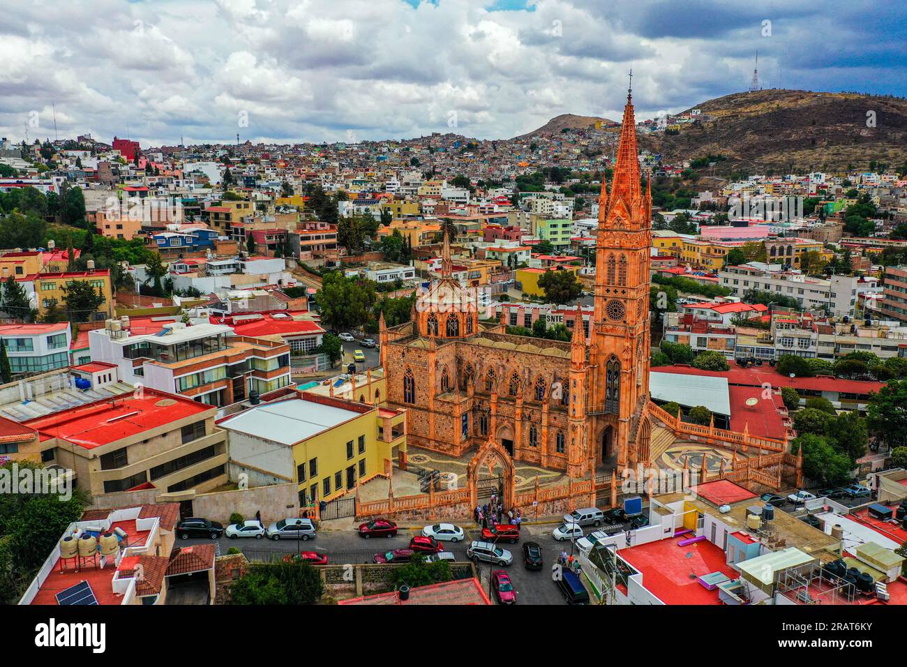Zacatecas Mexico. Aerial view of the colony zone of the capital city of ...