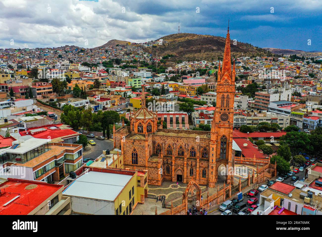 Zacatecas Mexico. Aerial view of the colony zone of the capital city of ...