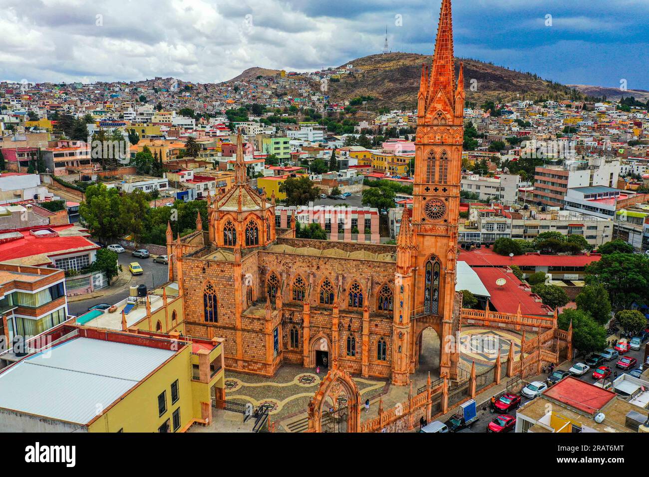 Zacatecas Mexico. Aerial view of the colony zone of the capital city of ...