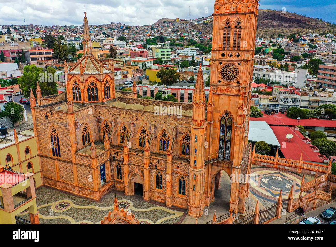 Zacatecas Mexico. Aerial view of the colony zone of the capital city of ...