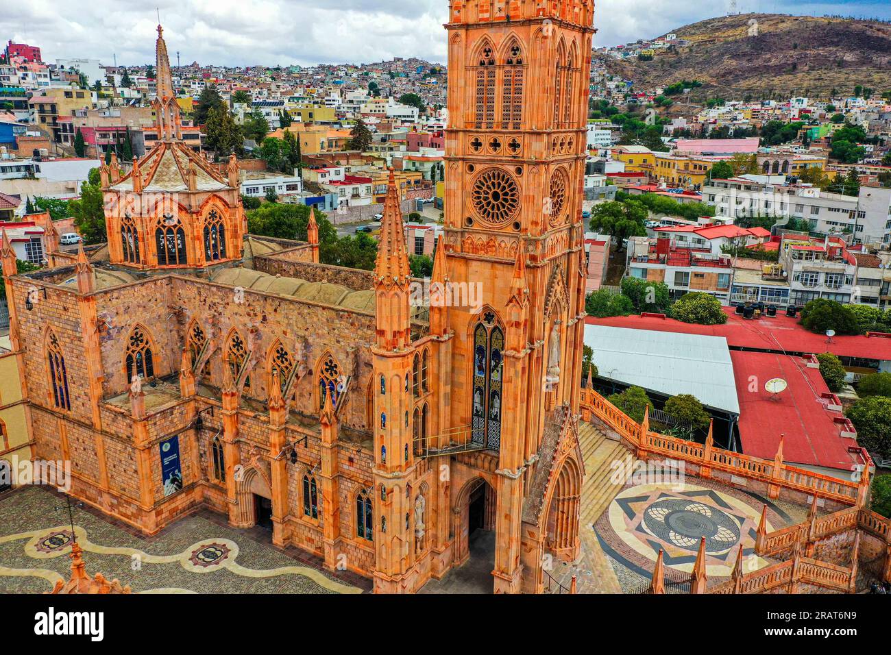Zacatecas Mexico. Aerial view of the colony zone of the capital city of ...