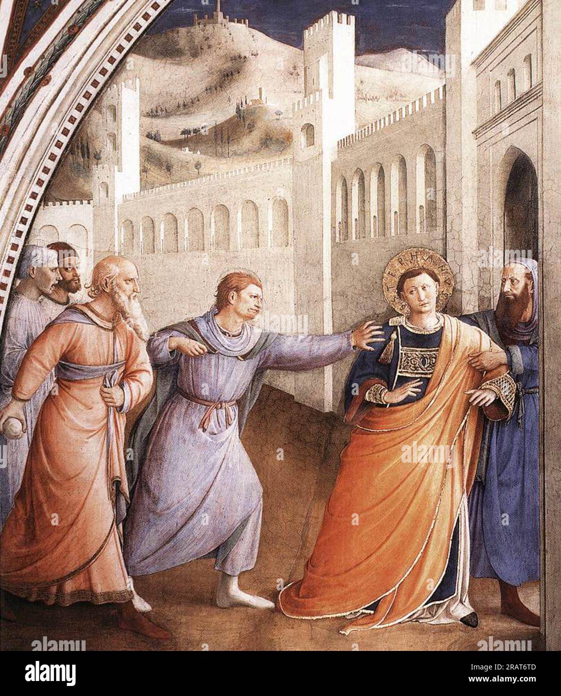 St. Stephen Being Led to his Martyrdom 1449 by Fra Angelico Stock Photo - Alamy