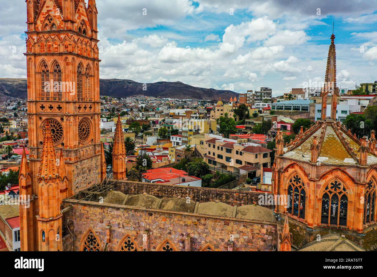 Zacatecas Mexico. Aerial view of the colony zone of the capital city of ...