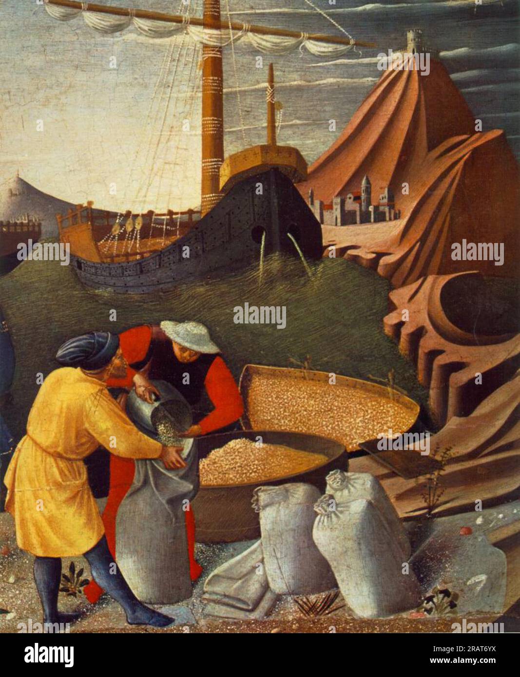 The Story of St. Nicholas. St. Nicholas saves the ship (detail) 1448 by ...