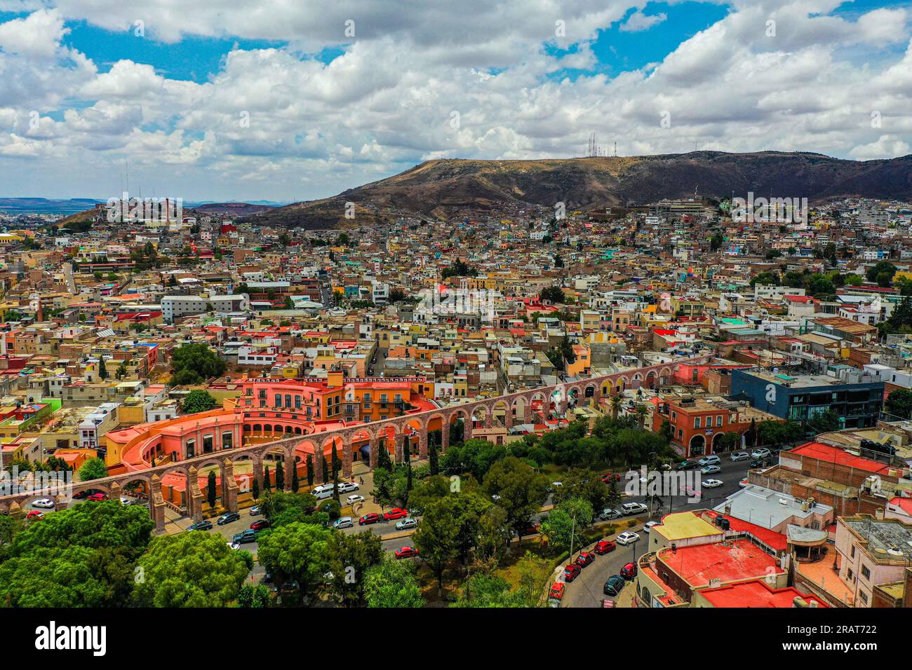 Zacatecas Mexico. Aerial view of the colony zone of the capital city of ...