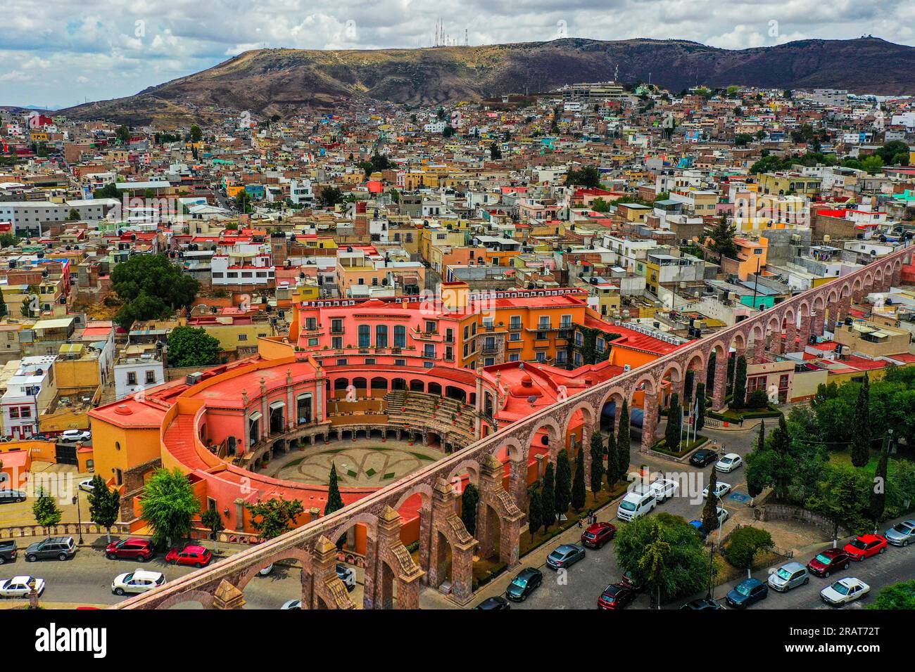 Zacatecas Mexico. Aerial view of the colony zone of the capital city of ...