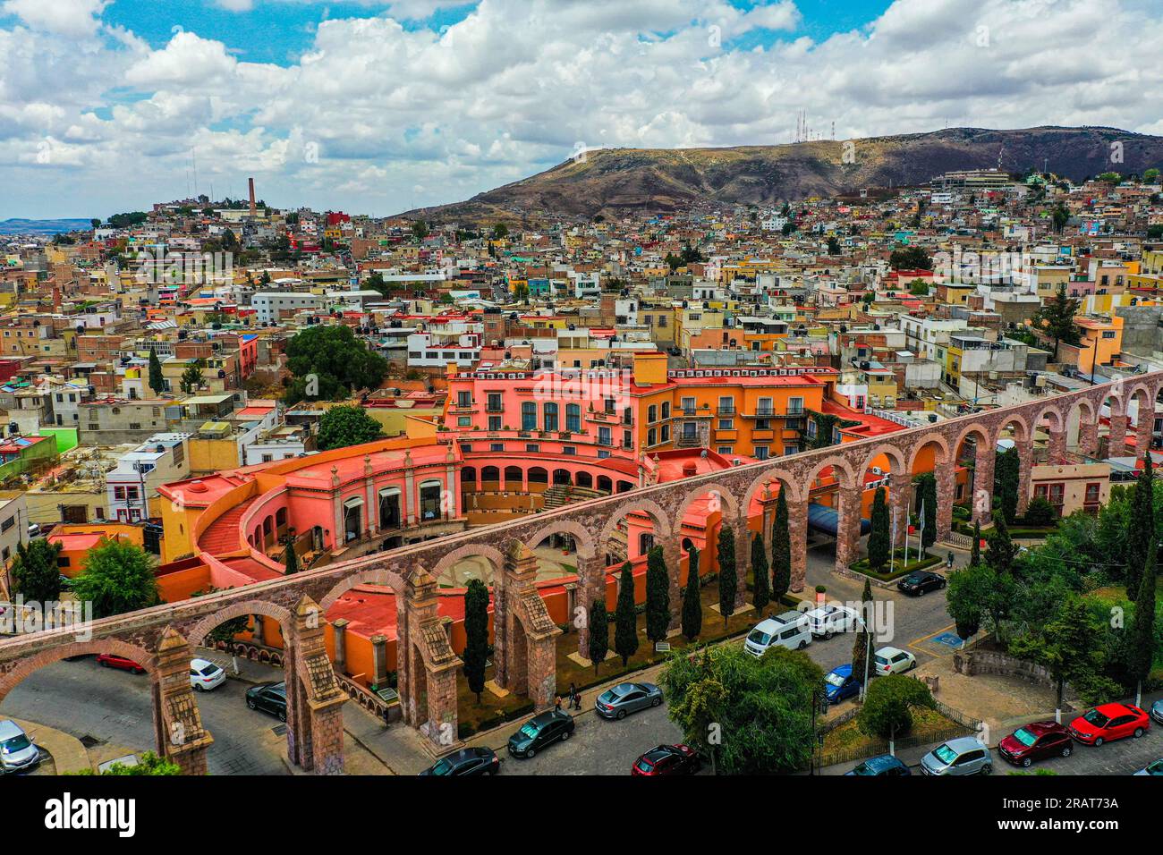 Zacatecas Mexico. Aerial view of the colony zone of the capital city of ...