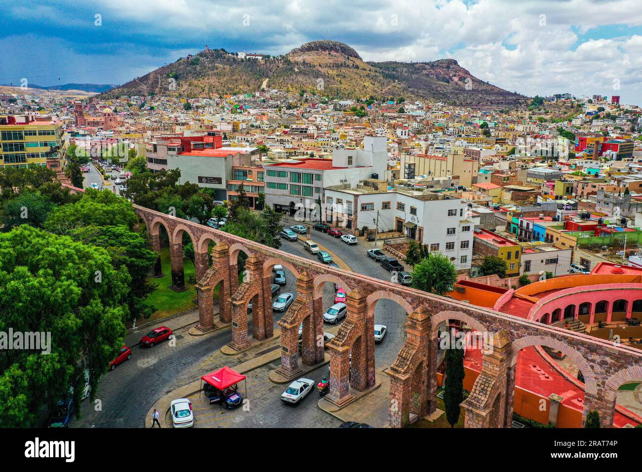 Zacatecas Mexico. Aerial view of the colony zone of the capital city of ...