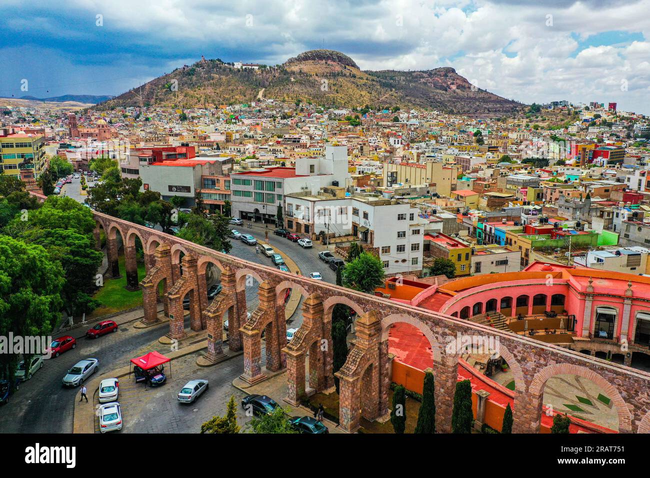 Zacatecas Mexico. Aerial view of the colony zone of the capital city of ...