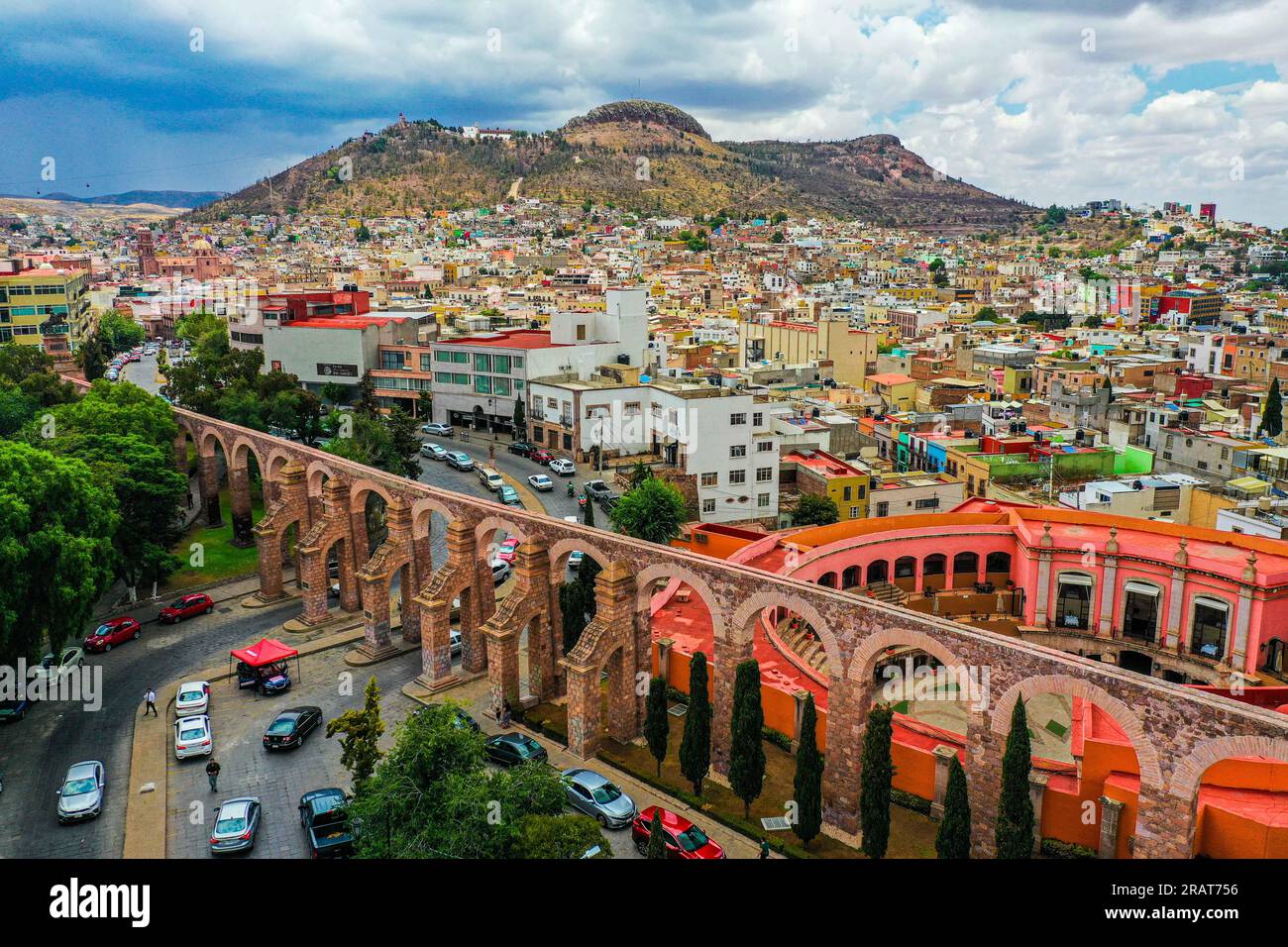 Zacatecas Mexico. Aerial view of the colony zone of the capital city of ...