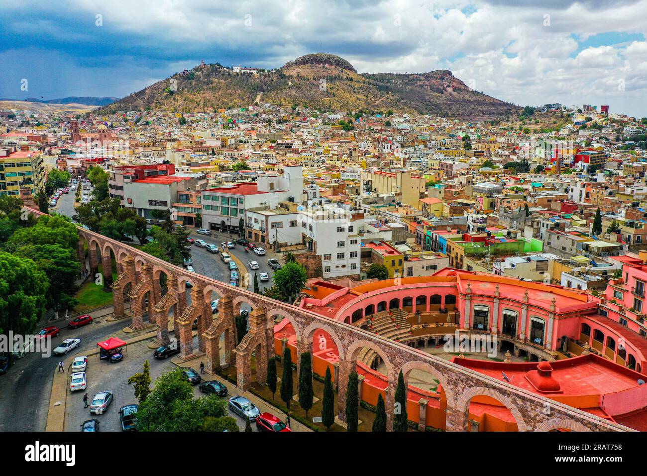 Zacatecas Mexico. Aerial view of the colony zone of the capital city of ...