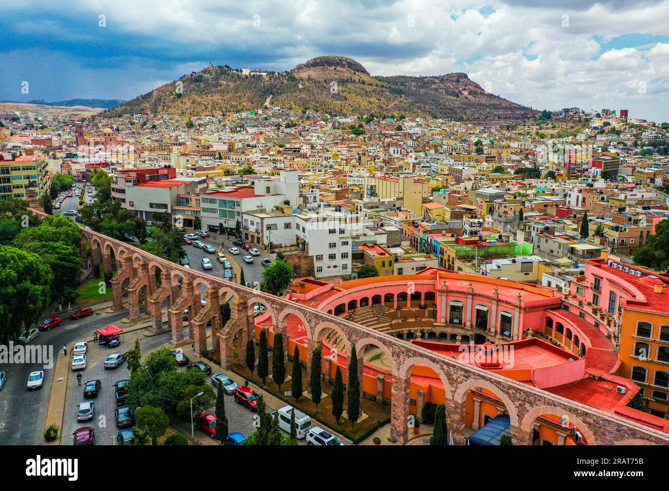 Zacatecas Mexico. Aerial view of the colony zone of the capital city of ...