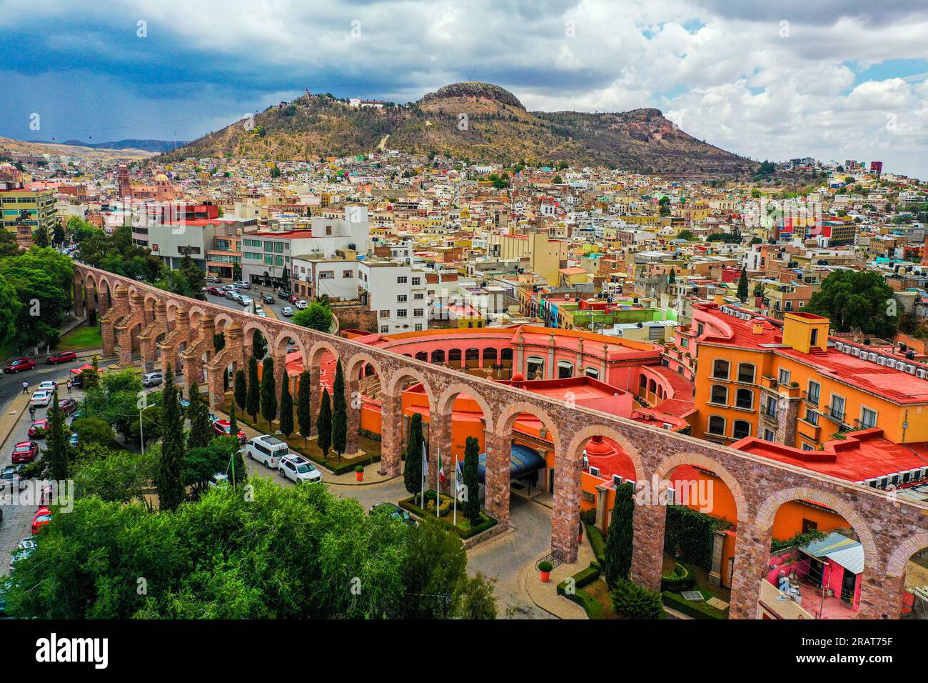 Zacatecas Mexico. Aerial view of the colony zone of the capital city of ...