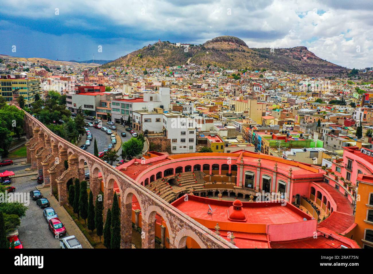 Zacatecas Mexico. Aerial view of the colony zone of the capital city of ...