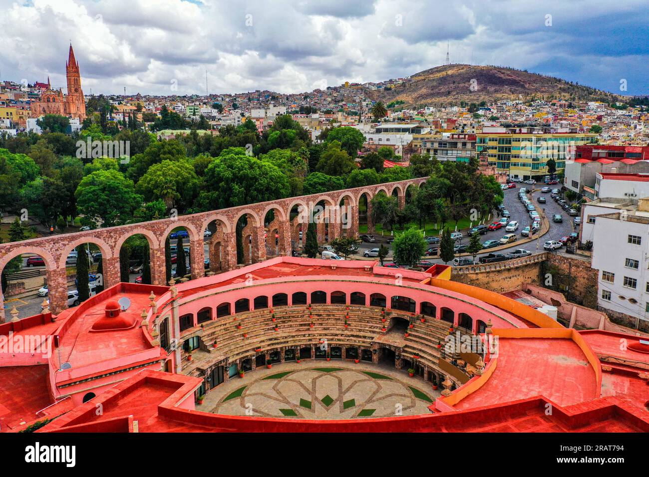 Zacatecas Mexico. Aerial view of the colony zone of the capital city of ...