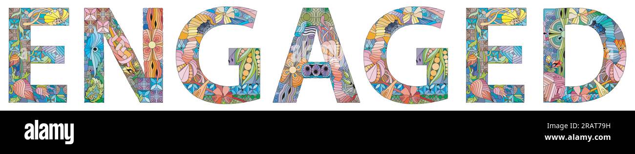 ENGAGED hand drawn modern design vector illustration Stock Vector Image ...