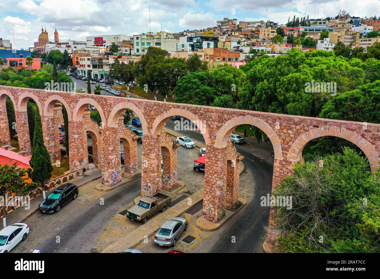 Zacatecas Mexico. Aerial view of the colony zone of the capital city of ...