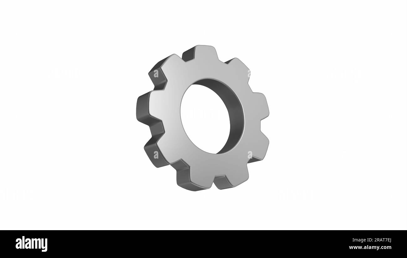 Realistic gear sign 3d Illustration icon on white empty background ...