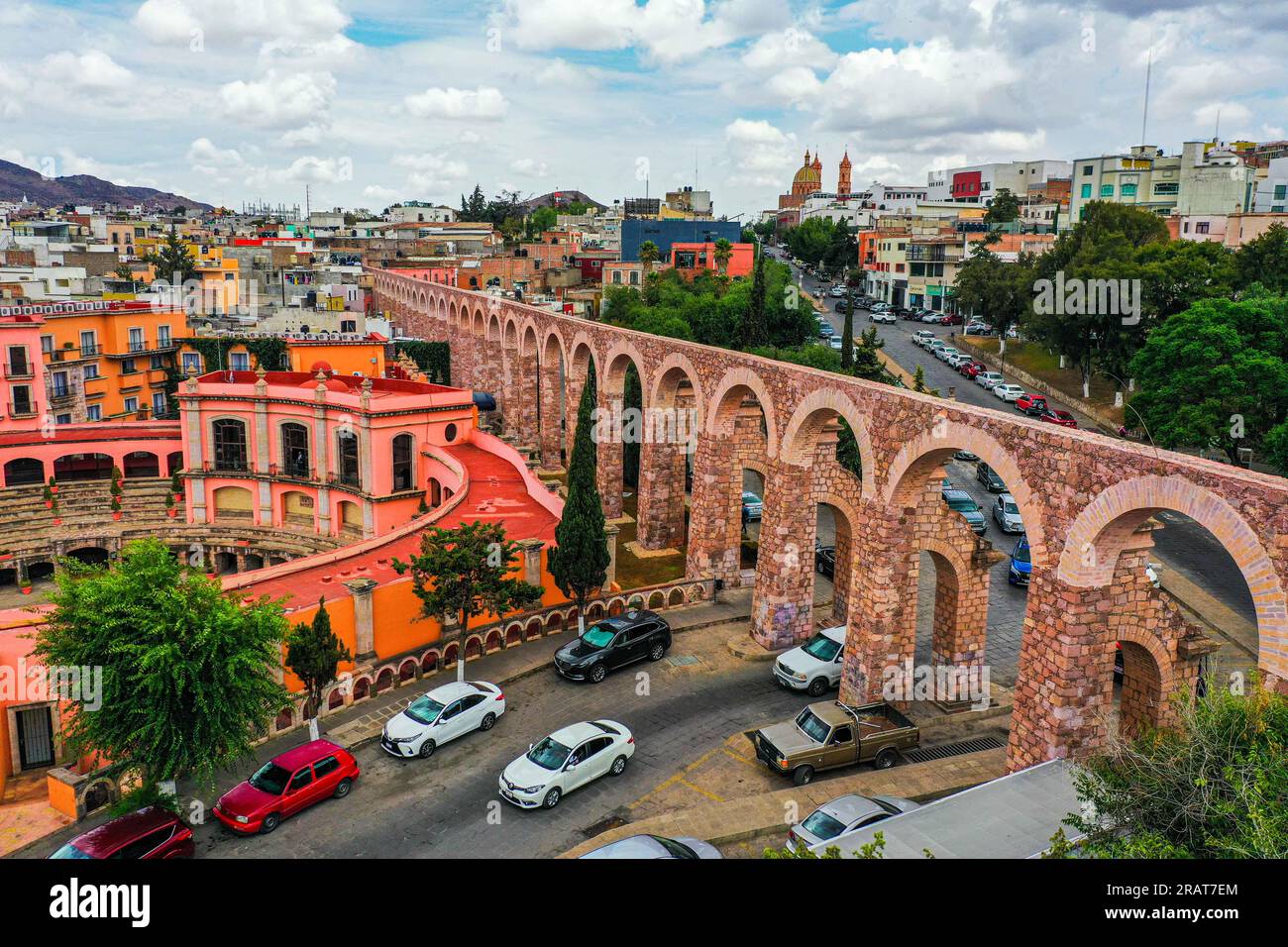 Zacatecas Mexico. Aerial view of the colony zone of the capital city of ...